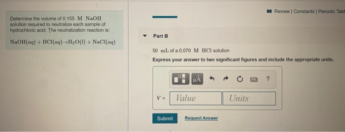 Solved Review Constants Periodic Table Determine the volume | Chegg.com
