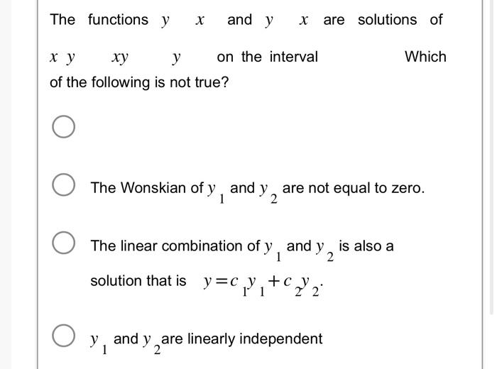 Solved The functions yx and yx are solutions of xyxyy on the | Chegg.com