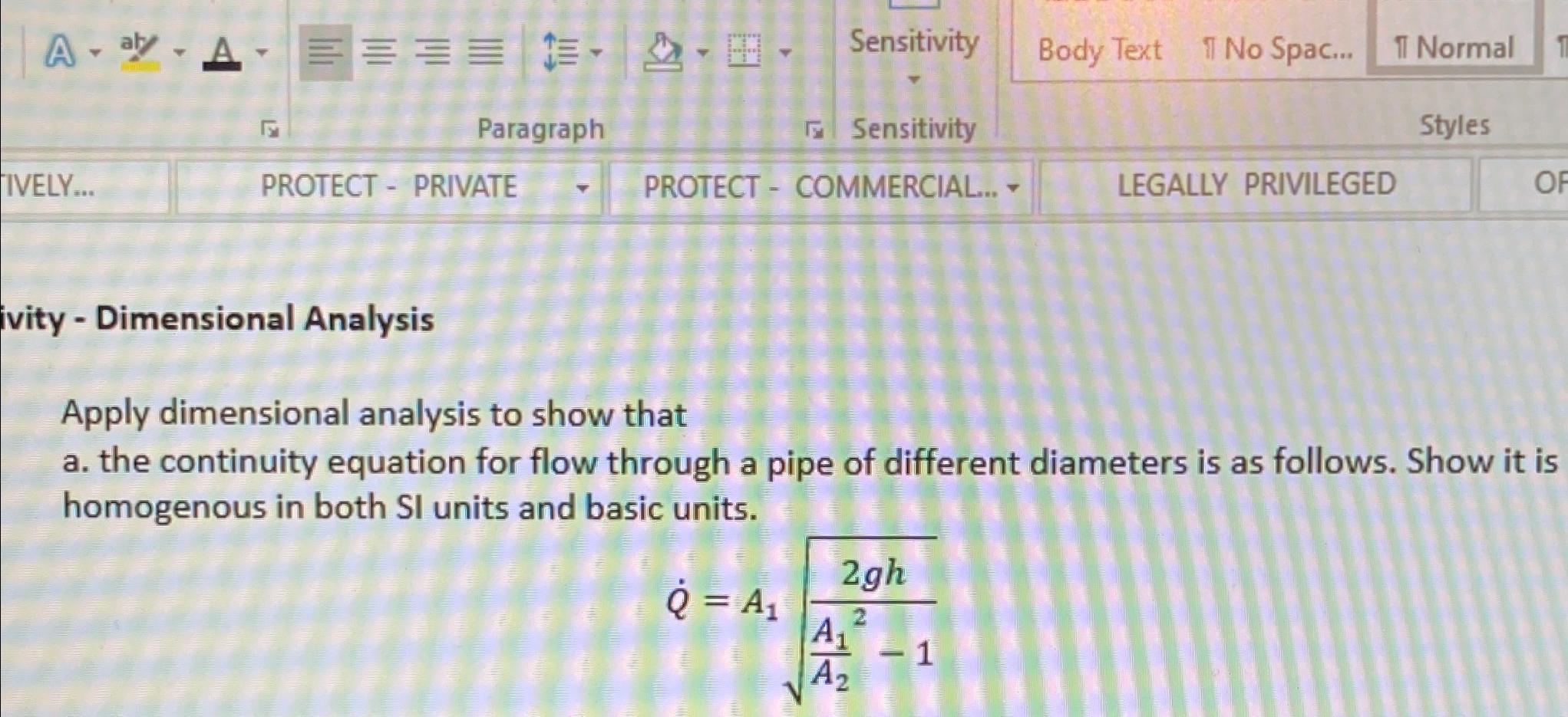 Solved ivity - ﻿Dimensional AnalysisApply dimensional | Chegg.com