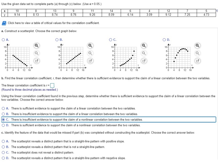 Solved Use the given data set to complete parts (a) through | Chegg.com