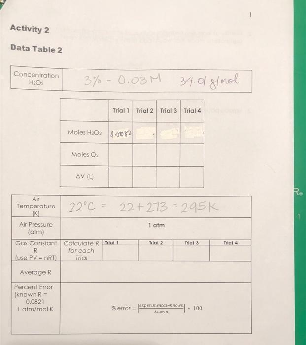 Solved Data Activity 1 Data Table 1 Trial 1 Trial 2 Trial 3 | Chegg.com