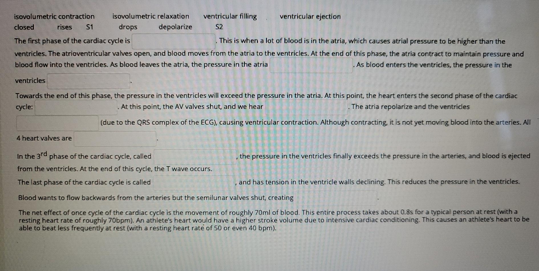 Solved isovolumetric contraction isovolumetric relaxation | Chegg.com