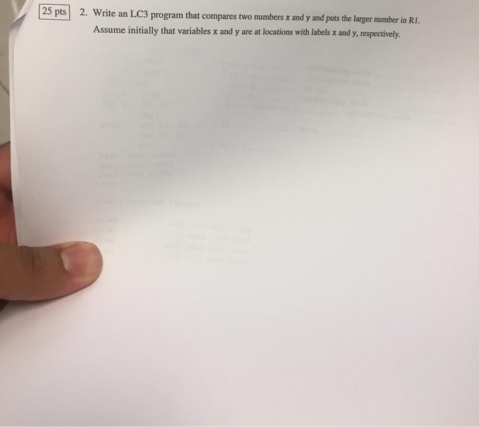 Solved 25 Pts 2 Write An Lc3 Program That Compares Two