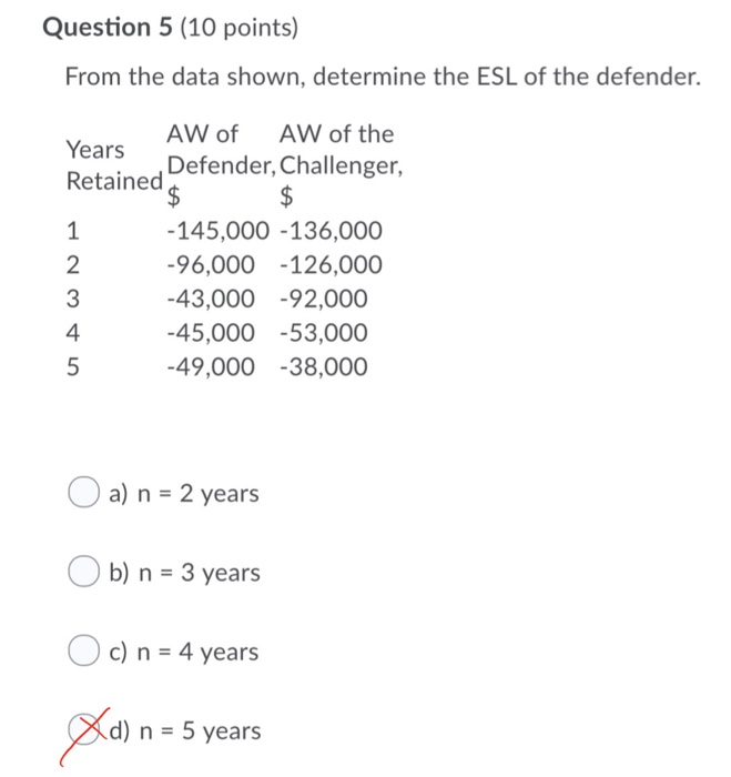 Solved Question 5 (10 points) From the data shown, determine | Chegg.com