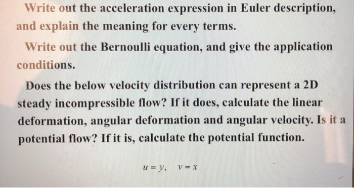Solved Write out the acceleration expression in Euler | Chegg.com