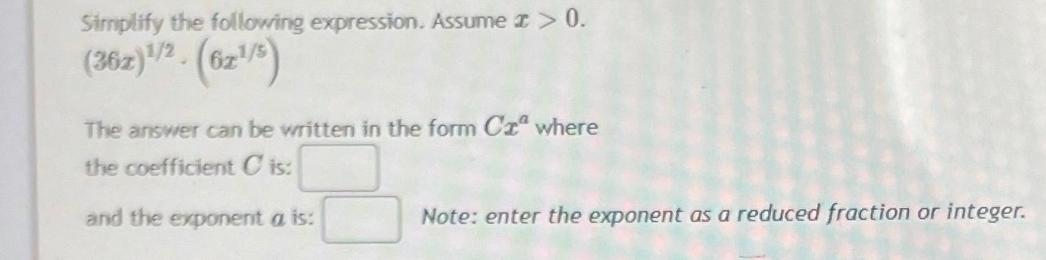 Solved Simplify the following expression. Assume | Chegg.com