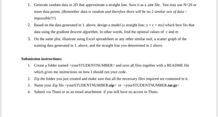 Solved 1. Generate random data in 2D that approximate a | Chegg.com