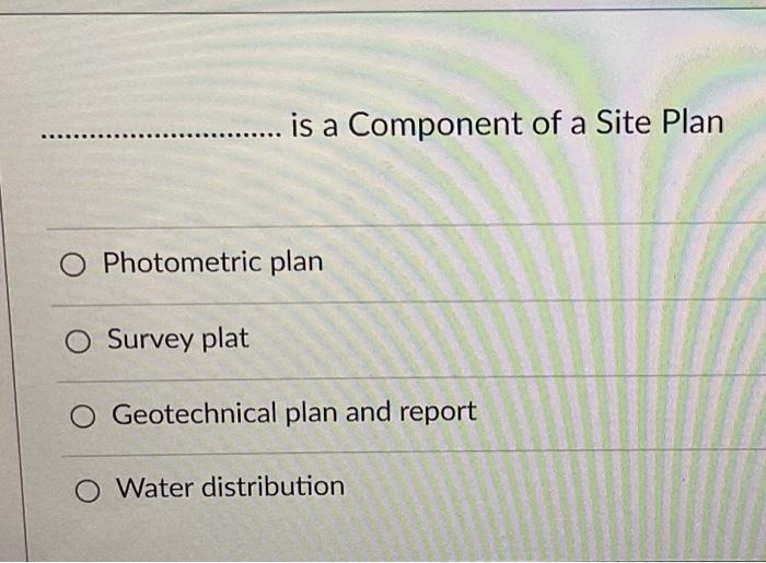 Solved is a Component of a Site Plan Photometric plan Survey | Chegg.com