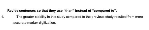 Solved Revise sentences so that they use "than" instead of | Chegg.com