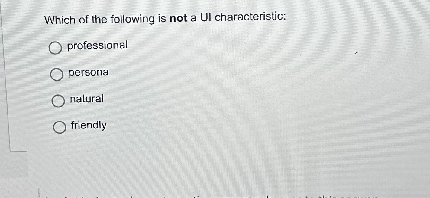 Solved Which of the following is not a UI | Chegg.com