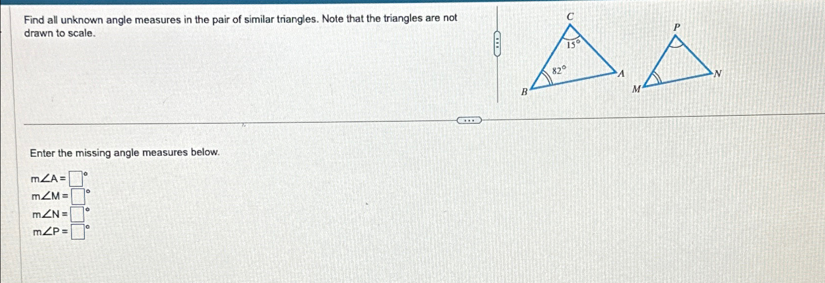 Solved Find all unknown angle measures in the pair of | Chegg.com