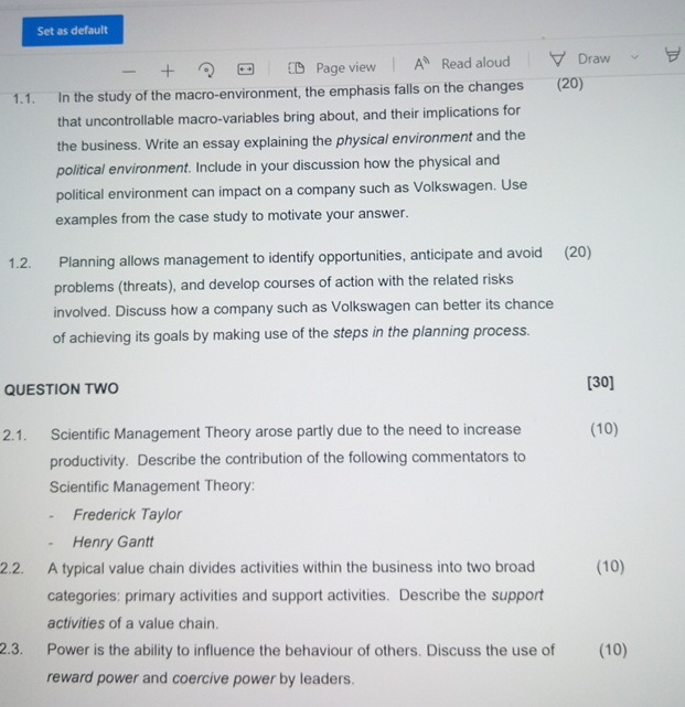 Solved 1.1. ﻿In the study of the macro-environment, the | Chegg.com