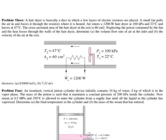 Solved Problem Three: A hair dryer is basically a duct in | Chegg.com