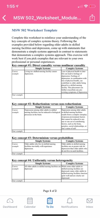 1:554 MSW 502_Worksheet_Module... MSW 502 Worksheet | Chegg.com