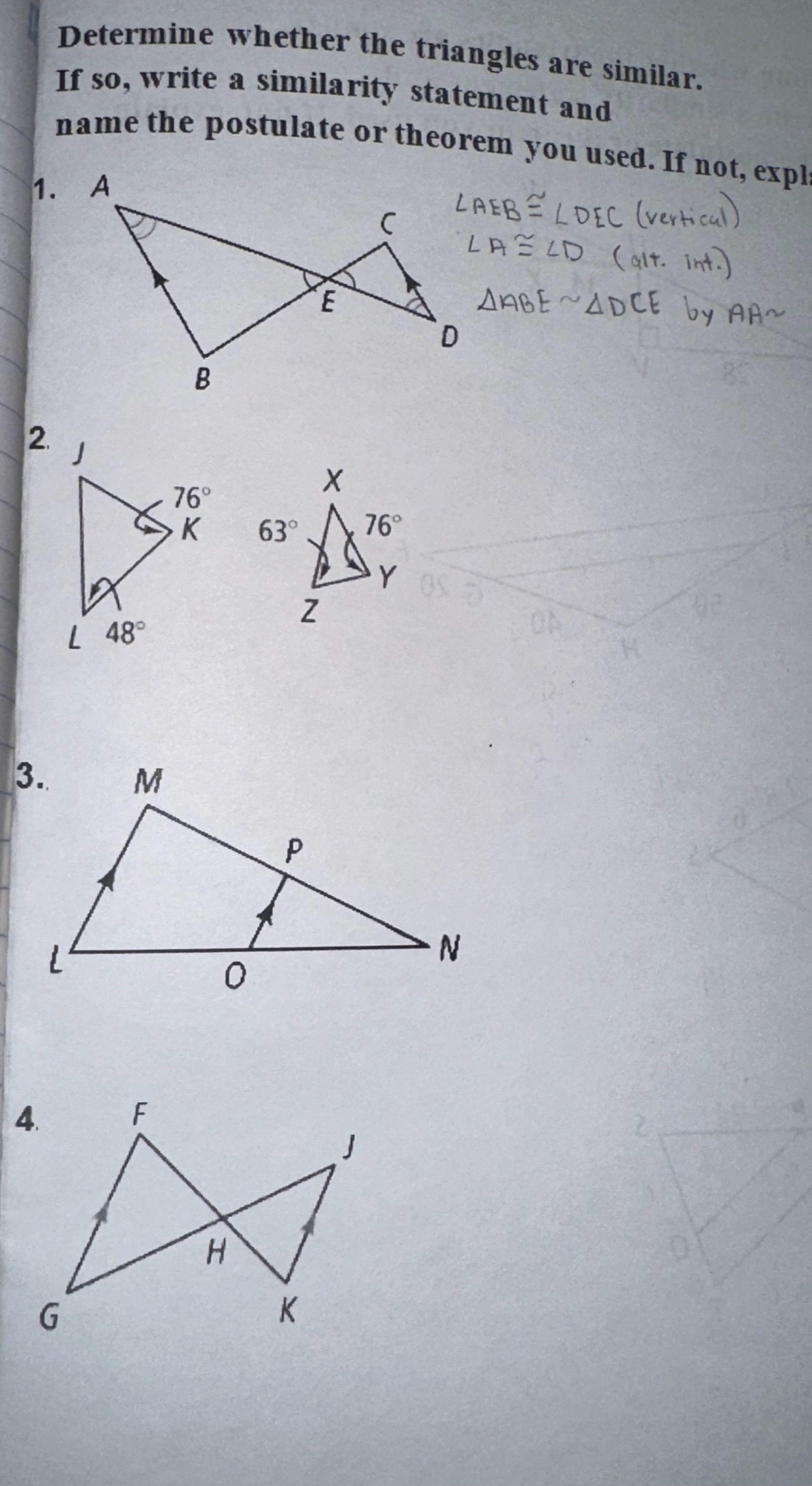 Solved Determine whether the triangles are similar.If so, | Chegg.com