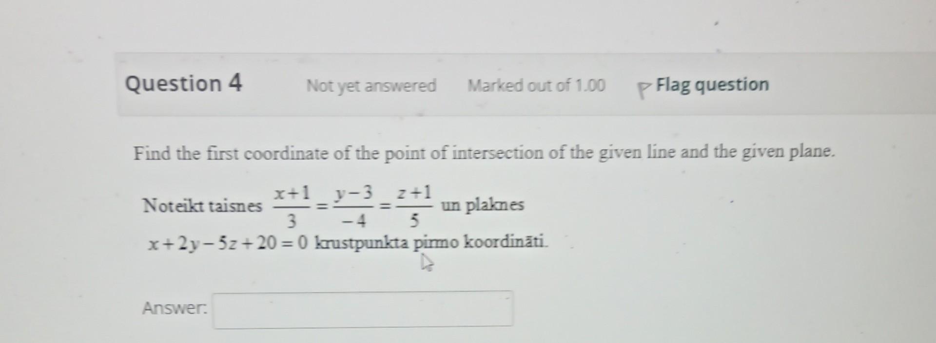 Solved Find the first coordinate of the point of | Chegg.com