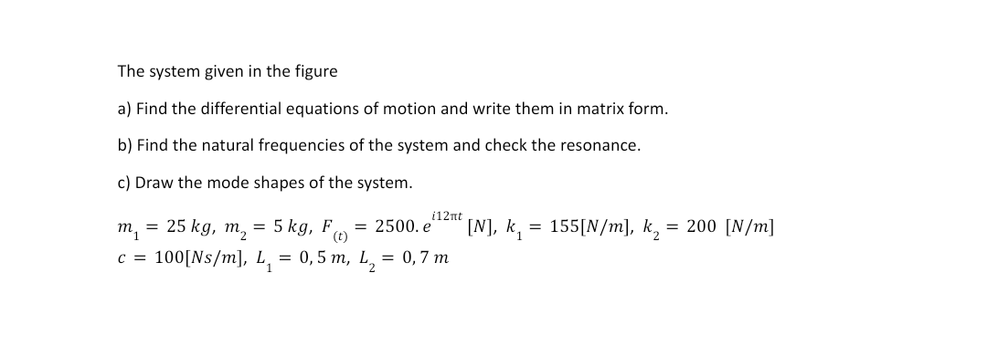Solved The system given in the figure a) Find the | Chegg.com