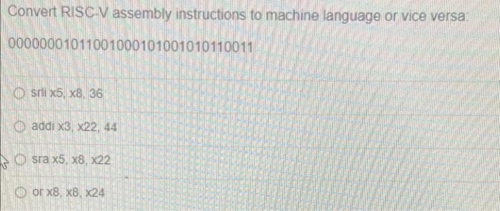 Solved Convert RISC V assembly instructions to machine | Chegg.com