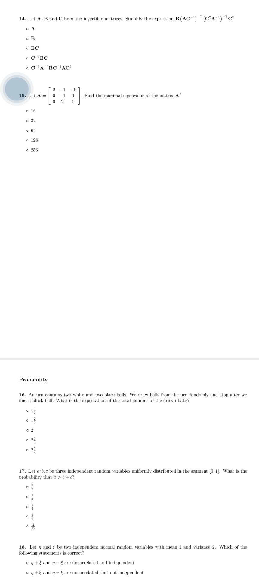 Solved Let A,B ﻿and C ﻿be n×n ﻿invertible matrices. Simplify | Chegg.com