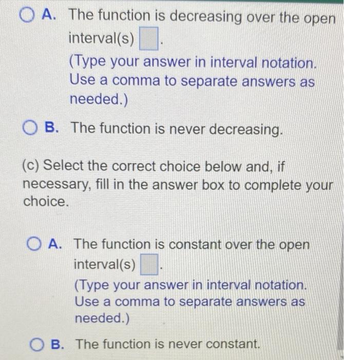 Solved State the open intervals over which the function is | Chegg.com