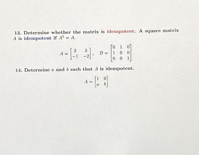Solved Subjects: Operations on matrices, Special matrices, | Chegg.com