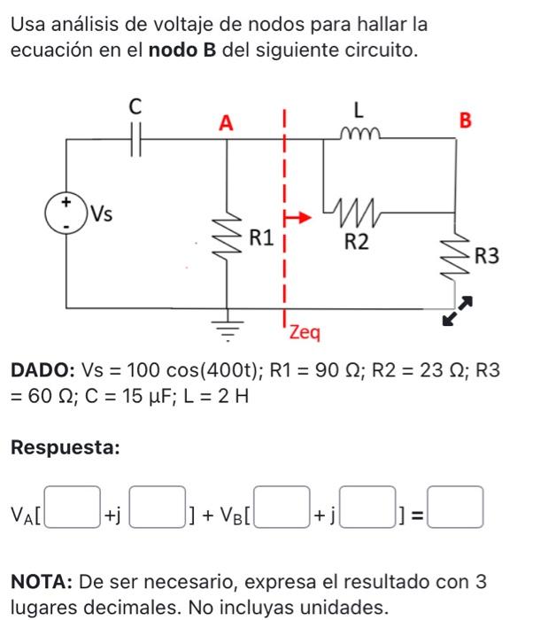 Solved Use Node Voltage Analysis To Find The Equation In 0699