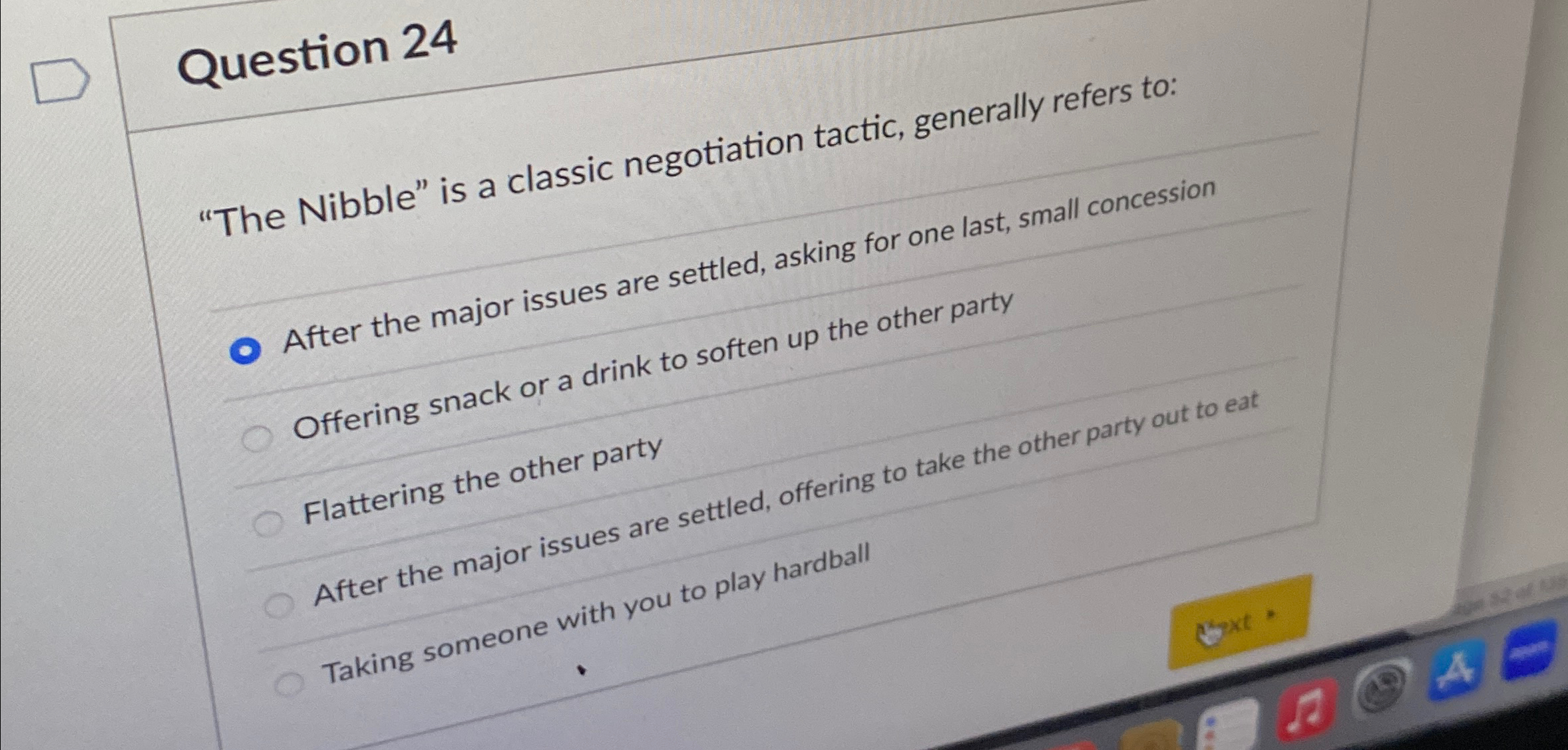 Solved Question 24"The Nibble" is a classic negotiation | Chegg.com