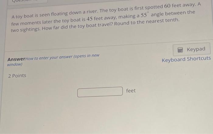 Solved A toy boat is seen floating down a river. The toy | Chegg.com