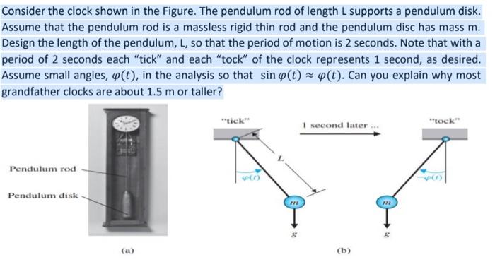 Solved Consider the clock shown in the Figure. The pendulum | Chegg.com