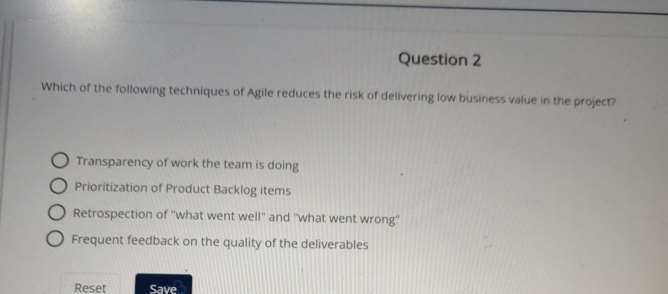 Solved Question 2Which of the following techniques of Agile | Chegg.com