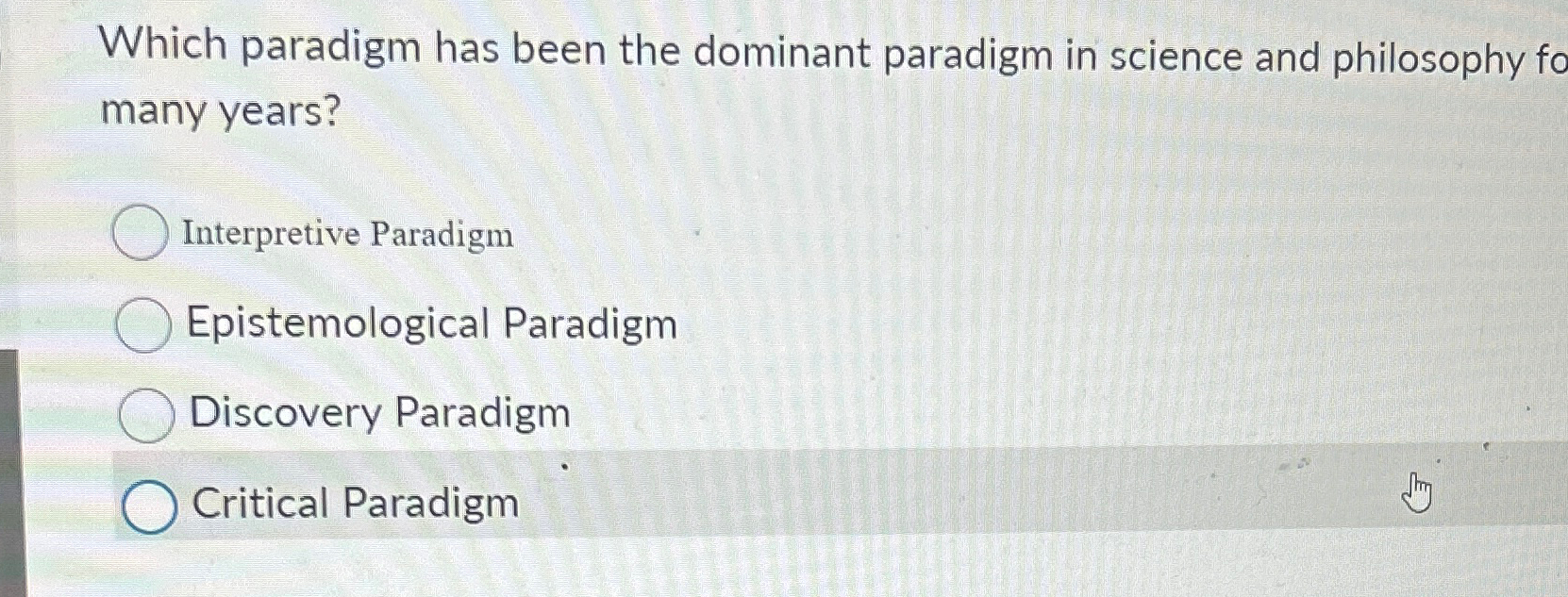 Solved Which paradigm has been the dominant paradigm in | Chegg.com