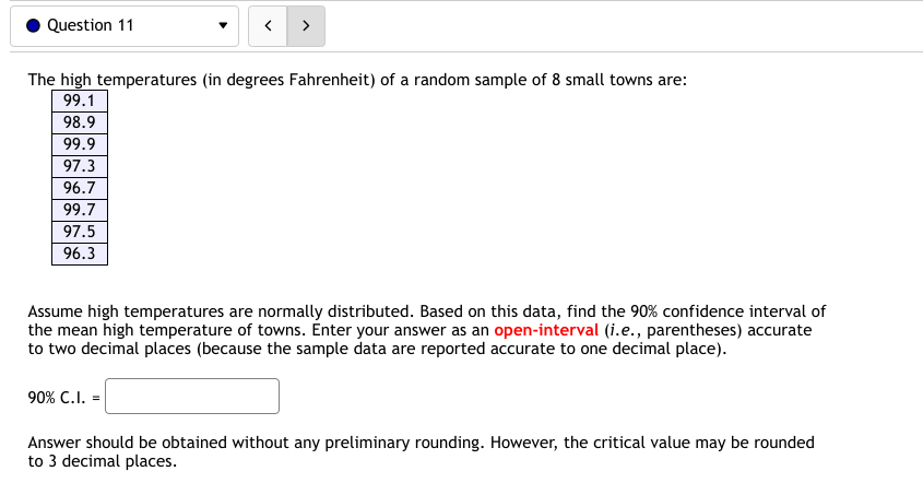 Solved HELP NOW The high temperatures (in degrees | Chegg.com