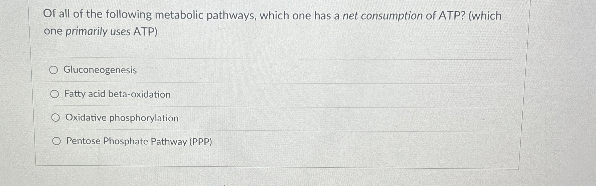 Solved Of all of the following metabolic pathways, which one | Chegg.com