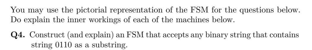 Solved You may use the pictorial representation of the FSM | Chegg.com