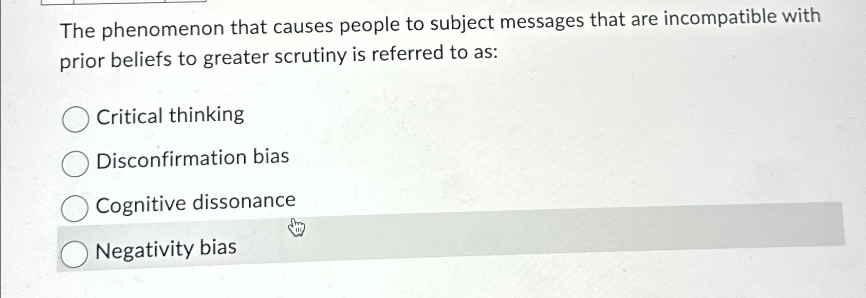 Solved The phenomenon that causes people to subject messages | Chegg.com