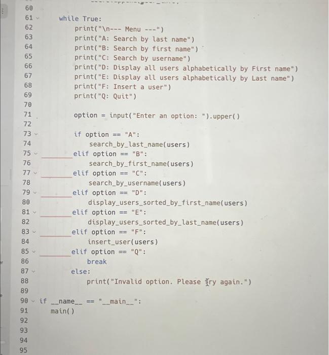 Solved Objective: Develop an admin tool for username and | Chegg.com