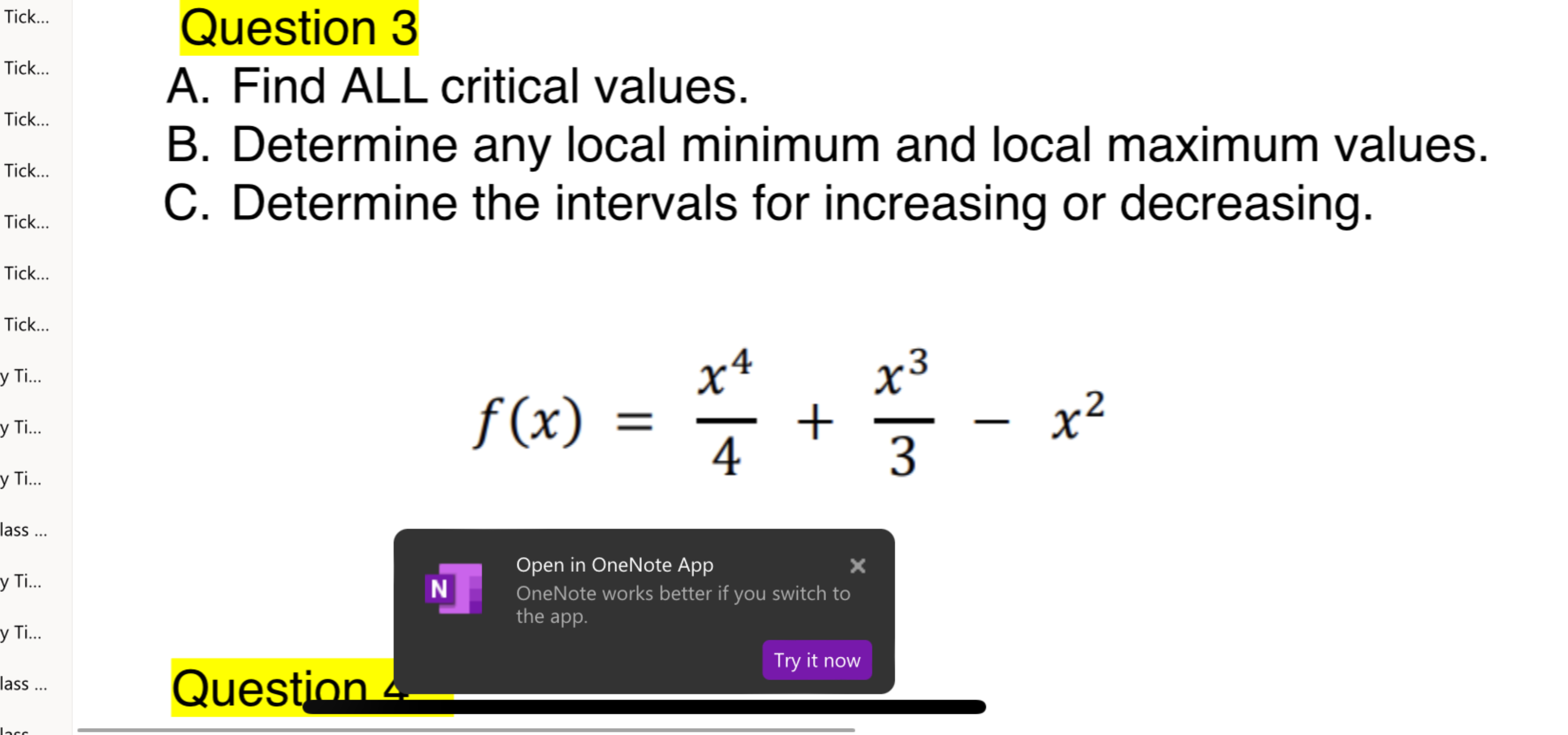 Solved Question 3A. ﻿Find ALL critical values.B. ﻿Determine | Chegg.com