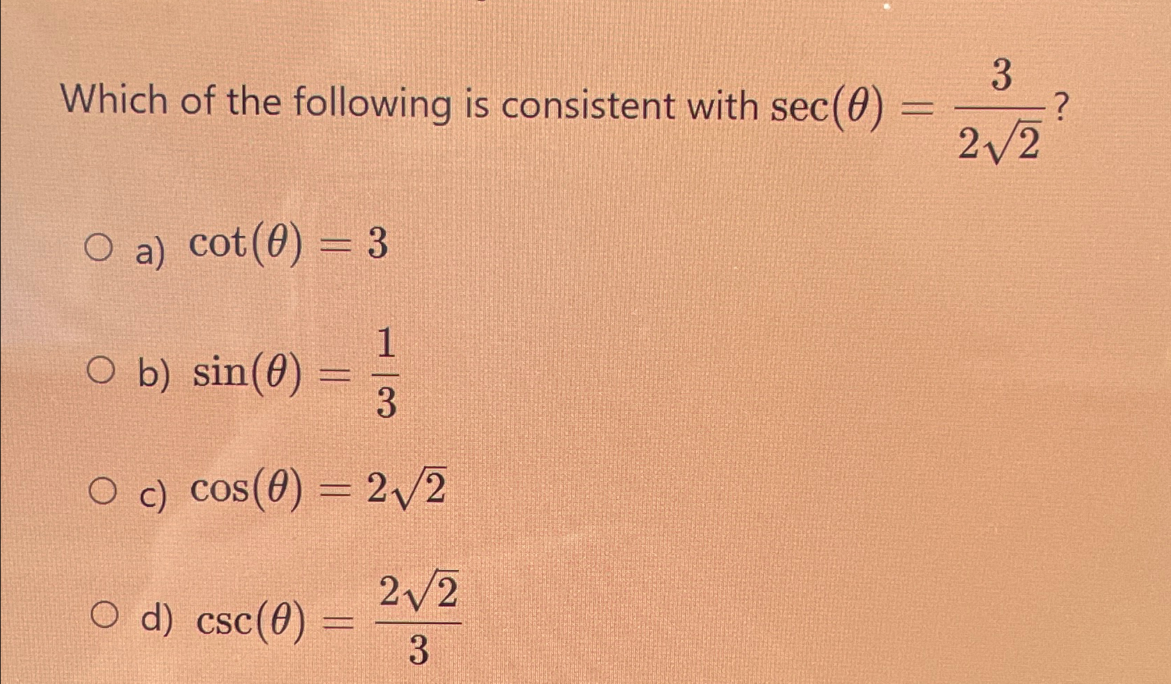 Solved Which of the following is consistent with | Chegg.com
