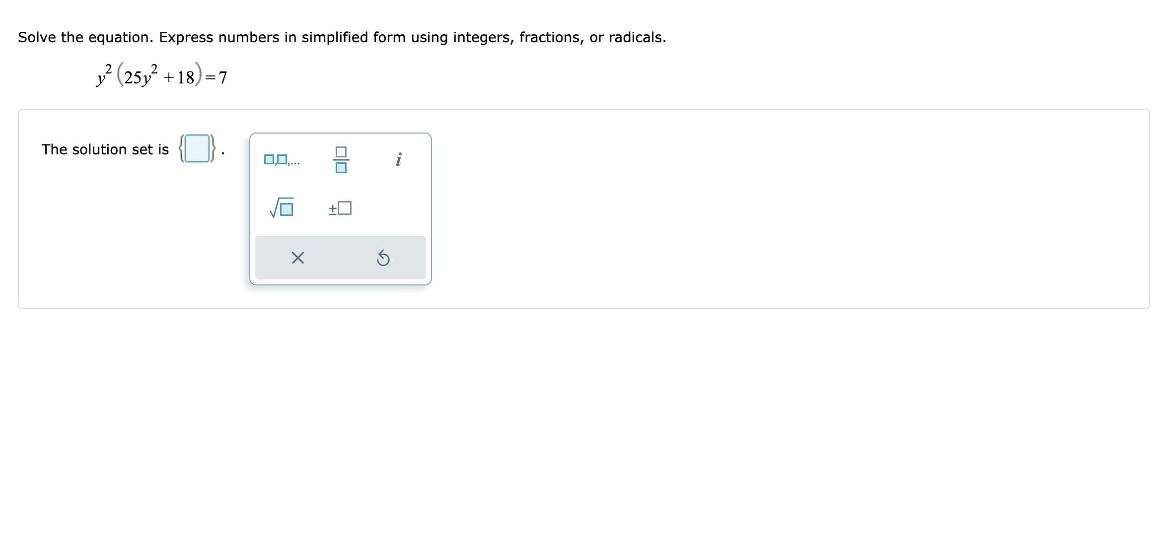 Solve the equation. Express numbers in simplified | Chegg.com