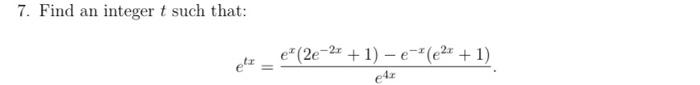Solved 7. Find an integer t such that: | Chegg.com