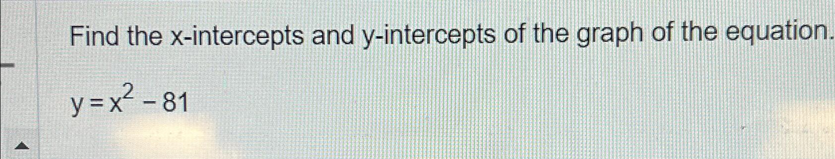 Solved Find the x-intercepts and y-intercepts of the graph | Chegg.com