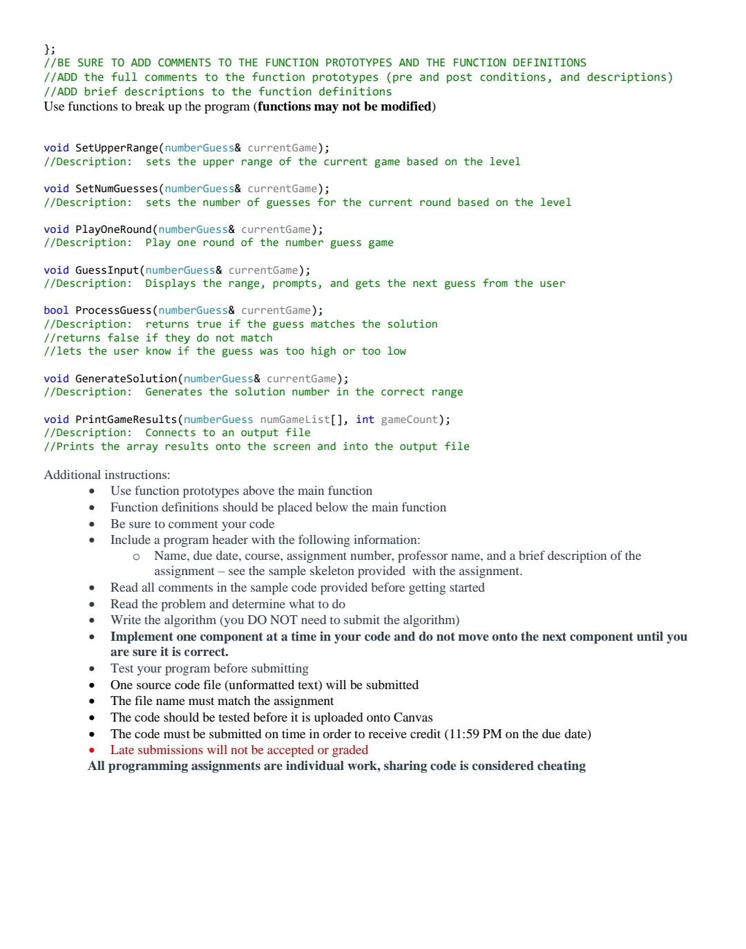 Solved COP 3014 - program 7-number guess game with an array | Chegg.com