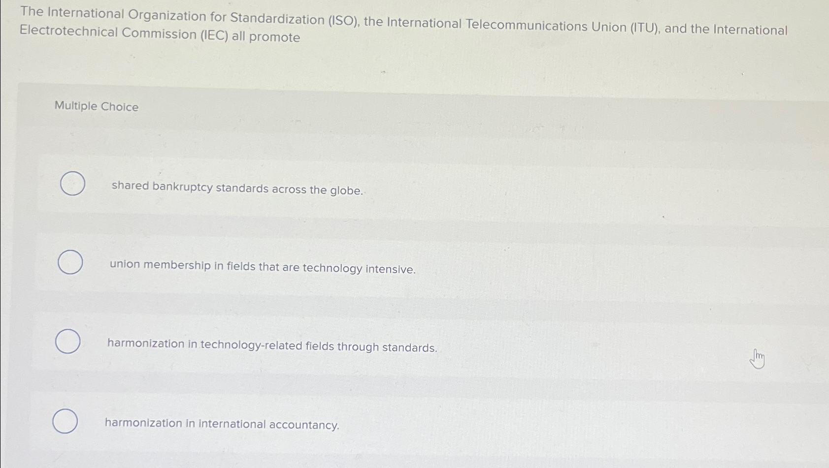 Solved The International Organization for Standardization | Chegg.com