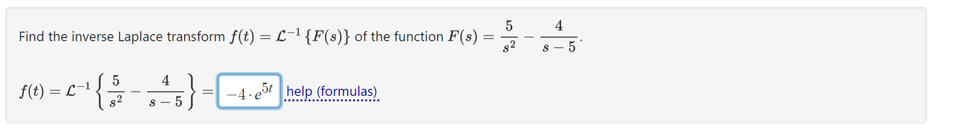 Solved Find the inverse Laplace transform f(t)=L-1{F(s)} ﻿of | Chegg.com