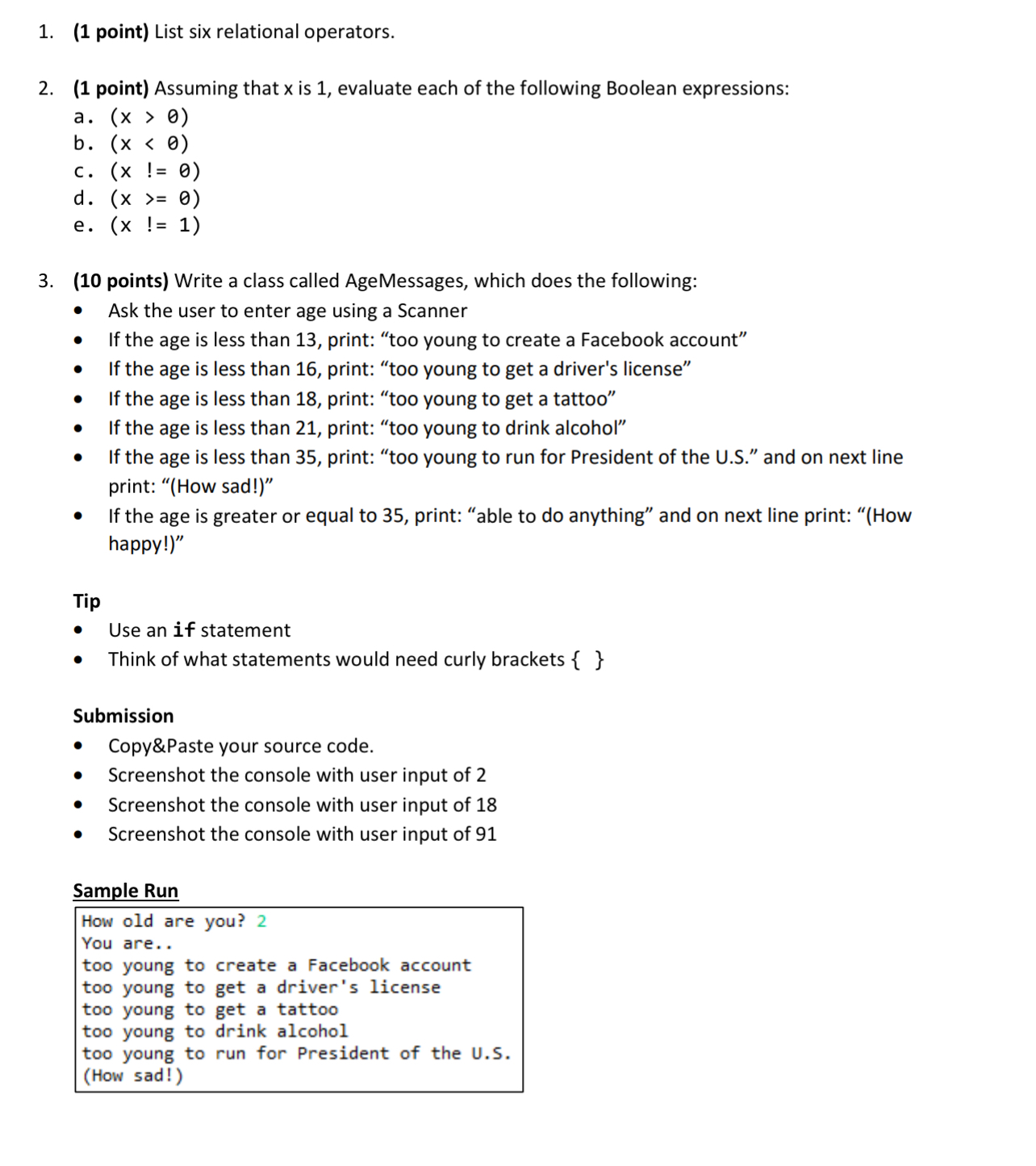 Solved (1 ﻿point) ﻿List six relational operators.(1 ﻿point) | Chegg.com
