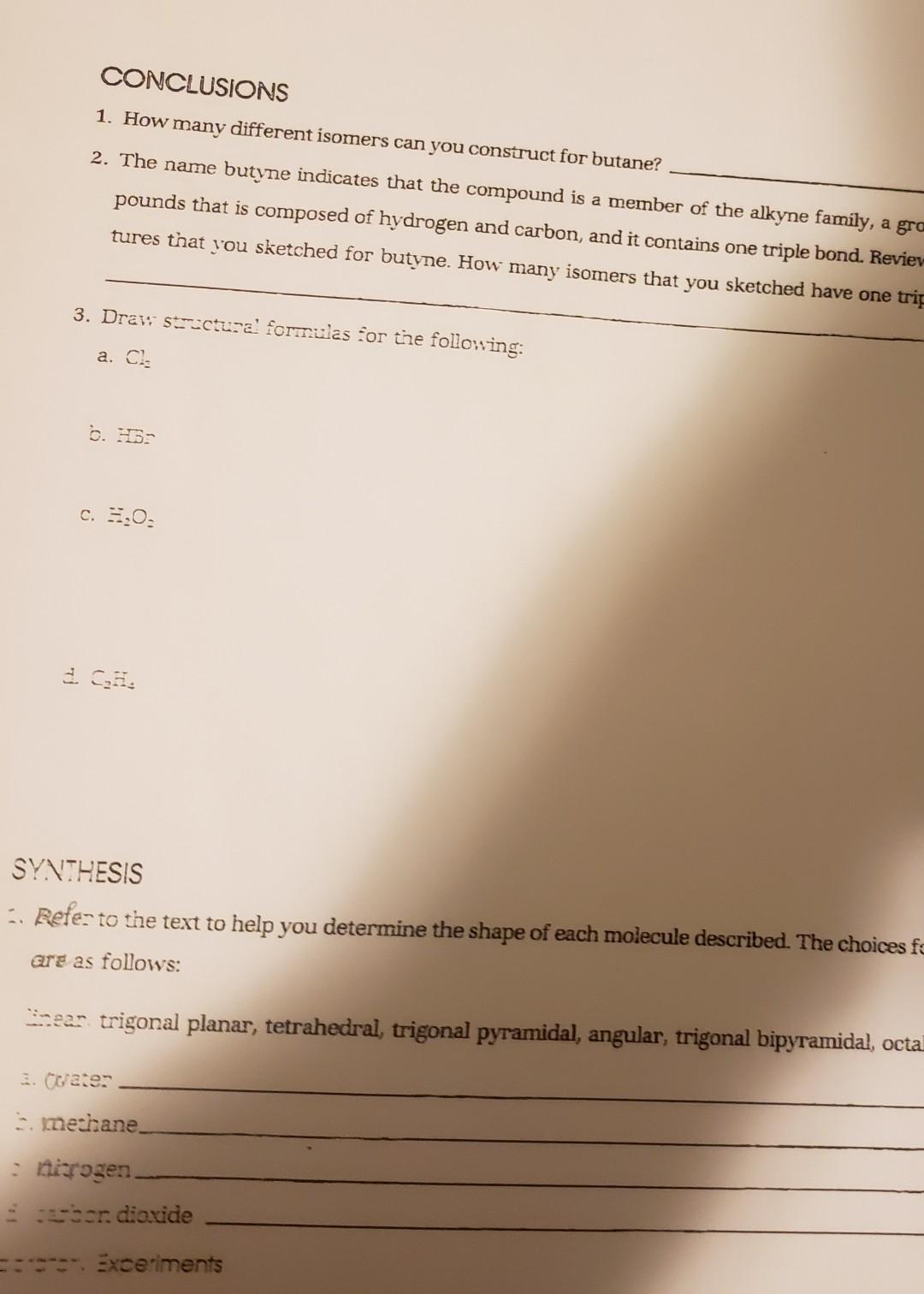 Solved Model Building with Name Covalent Molecules Class | Chegg.com