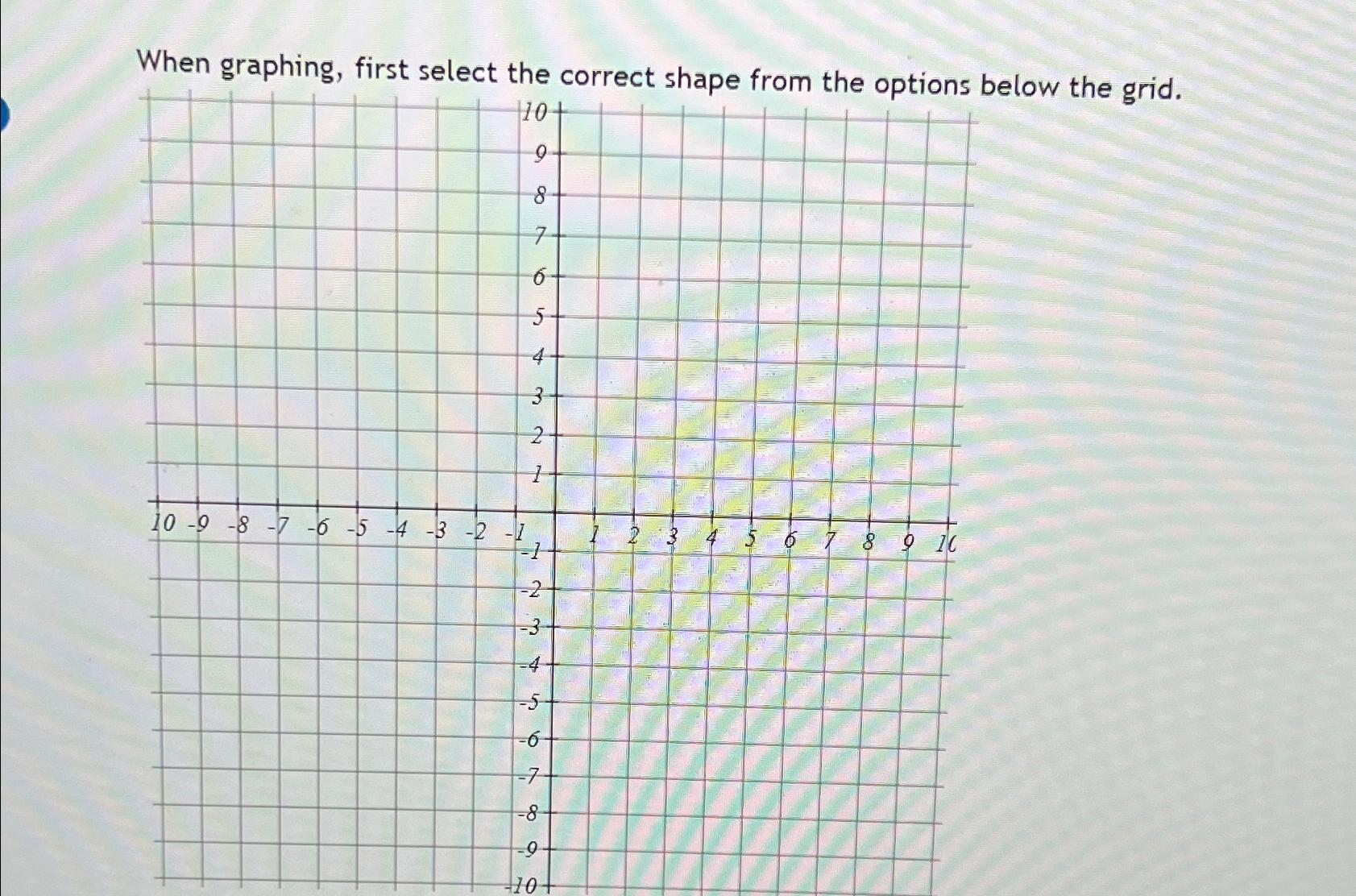 Solved When graphing, first select the correct shape from | Chegg.com