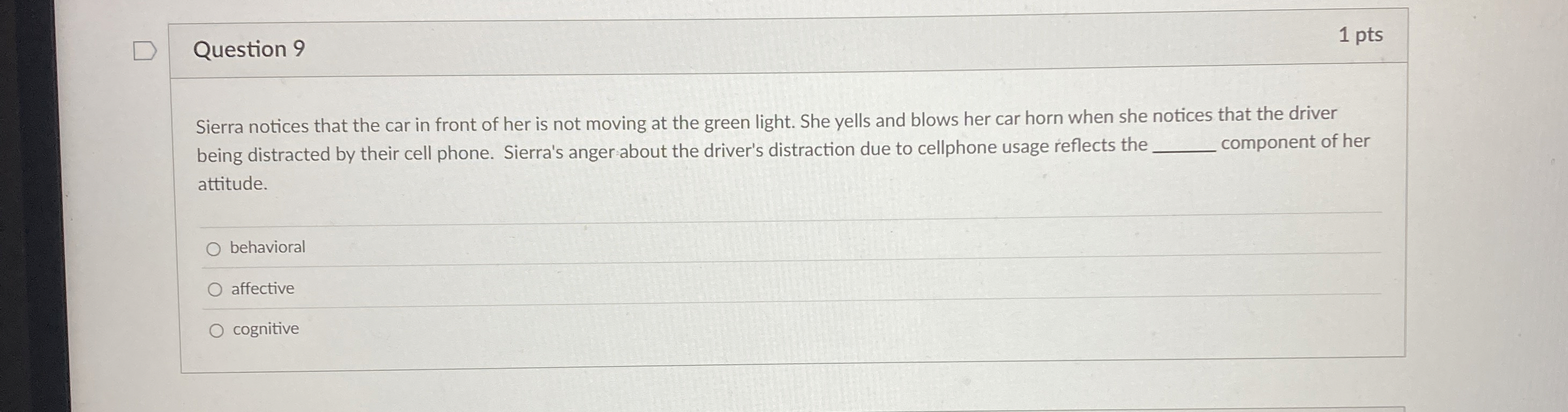 Solved Question 9Sierra notices that the car in front of her | Chegg.com