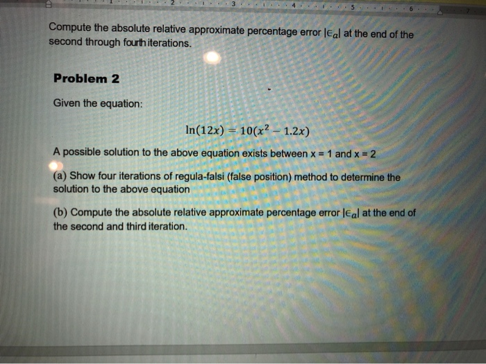 Solved 5 . Compute the absolute relative approximate | Chegg.com