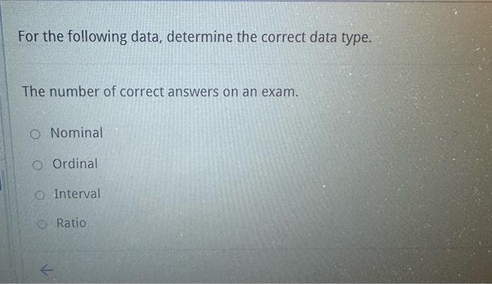 Solved For the following data, determine the correct data | Chegg.com